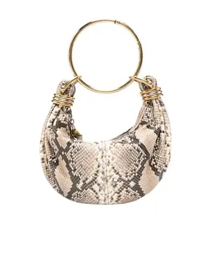 Chloé Snakeskin-effect Ring-handle Clutch Bag - Nude