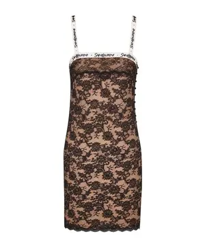 Saint Laurent Lace Slip Dress - Black
