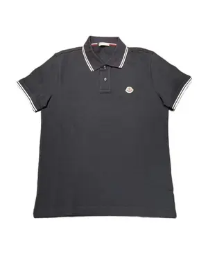 Moncler Navy Blue Logo Polo Shirt - Midnight Blue