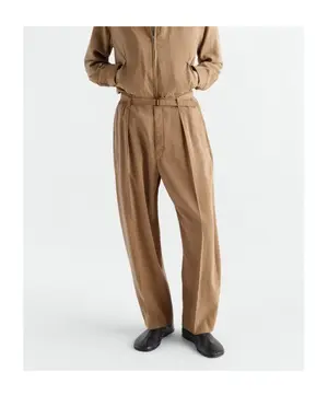 LEMAIRE Belted Relaxed Pants In Dry-silk
