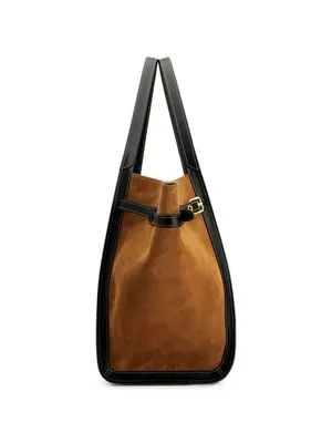 TOD'S T Signature Shopping Bag In Suede - Brown
