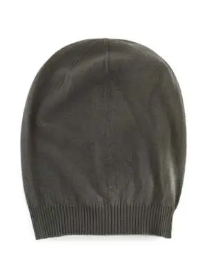 Rick Owens Ribbed-trim Beanie Hat