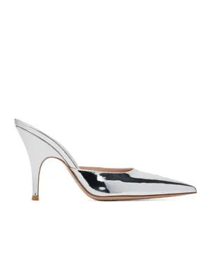 GIANVITO ROSSI Pointed-toe High-heeled Mules - Silver