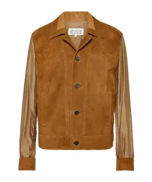 MAISON MARGIELA Suede Bomber Jacket - Sand