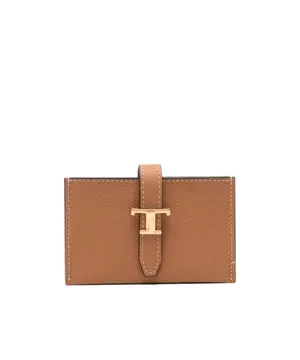 TOD'S T Timeless Leather Wallet - Brown