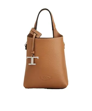 TOD'S T-timeless Pendant Detailed Micro Tote Bag - Brown