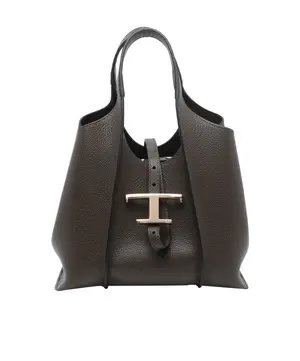 TOD'S Mini T-timeless Leather Tote Bag - Black