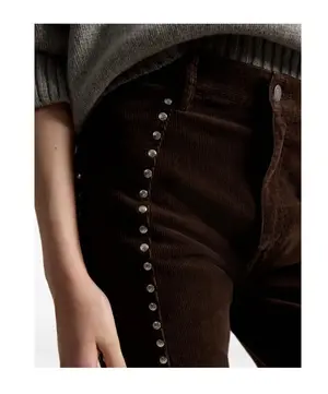 Polo Ralph Lauren Stud-embellished Corduroy Trousers - Black
