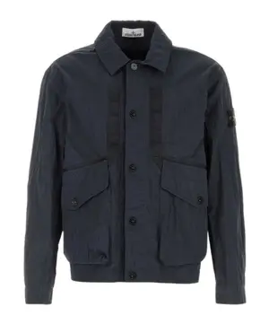 Stone Island Logo-patch Jacket - Blue