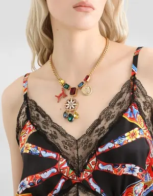 Dolce & Gabbana Dolce Gabbana Charm Crystal Necklace