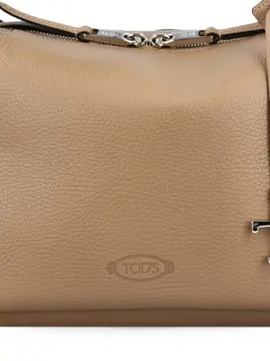 TOD'S T Timeless Pebbled Leather Tote Bag