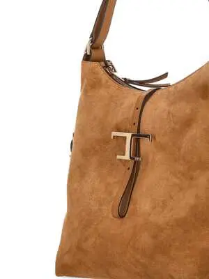 TOD'S T Timeless Suede Tote Bag