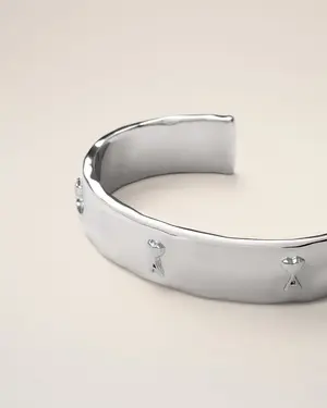 AMI Paris Textured Metal Bracelet