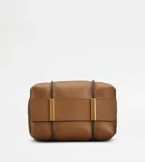 TOD'S Timeless Shopping Bag In Leather Mini - Brown