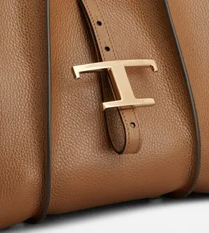 TOD'S Timeless Shopping Bag In Leather Mini - Brown
