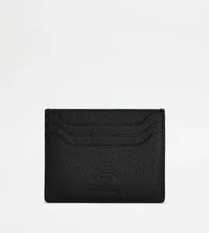 TOD'S T Timeless Pebbled-leather Card Holder