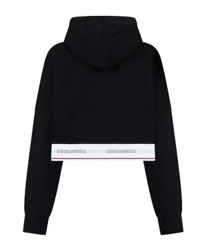 Dsquared2 Logo Tape Cropped Hoodie
