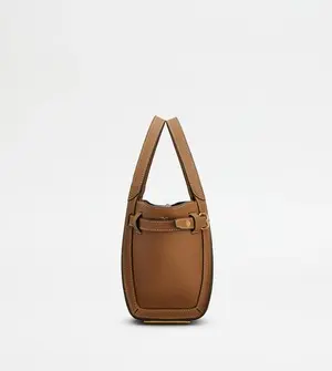 TOD'S T Signature Leather Tote Bag - Brown