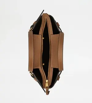 TOD'S T Signature Leather Tote Bag - Brown