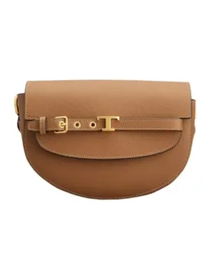 TOD'S T Timeless Leather Shoulder Bag - Brown