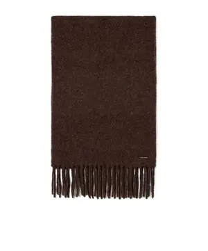 GOLDEN GOOSE Logo Patch Fringed Scarf - No