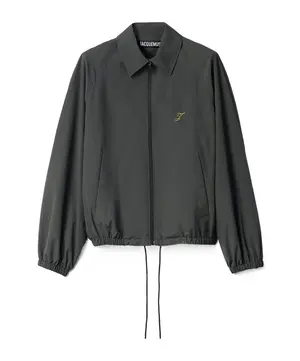 Jacquemus Zip-up Windbreaker Jacket - Dark Gray