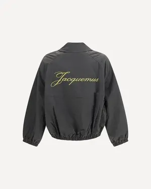 Jacquemus Zip-up Windbreaker Jacket - Dark Gray