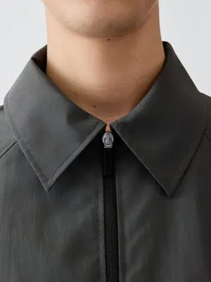 Jacquemus Zip-up Windbreaker Jacket - Dark Gray