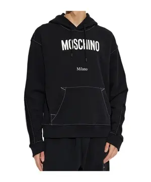 Moschino Print Drawstring Hoodie