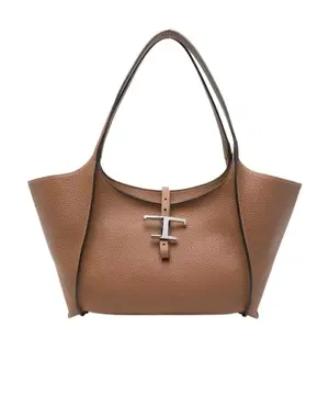 TOD'S T Timeless Leather Shoulder Bag - Brown
