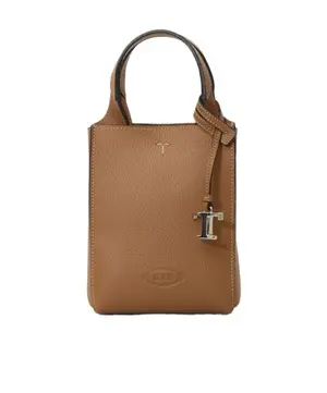 TOD'S T Timeless Charm Leather Tote Bag