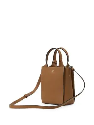 TOD'S T Timeless Charm Leather Tote Bag