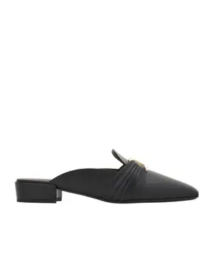 FERRAGAMO Gancini Ornament Mule - Black