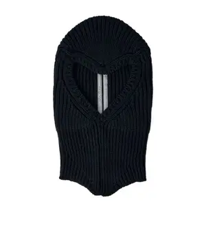 Rick Owens Porterville Ribbed Skull Hat - Black