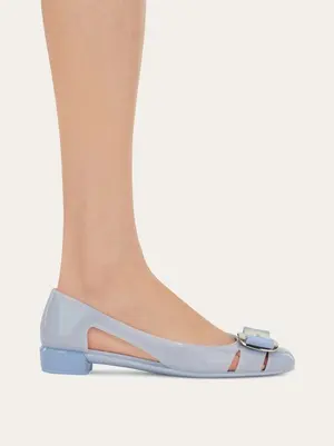 FERRAGAMO Vara Plate Jelly Ballet Flats