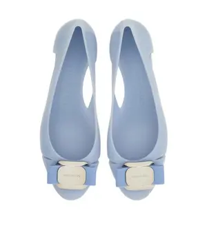 FERRAGAMO Vara Plate Jelly Ballet Flats