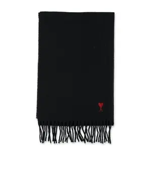 AMI Paris Rectangular Scarf - Black