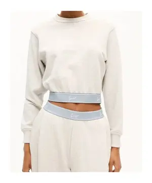 Kenzo Signature' Elasticated Short Sweatshirt In Cotton