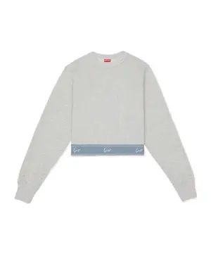 Kenzo Signature Elasticated Cropped Sweatshirt - White