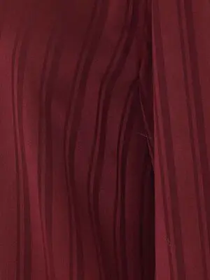 Saint Laurent Cassandre Lavallière Striped Blouse - Bordeaux
