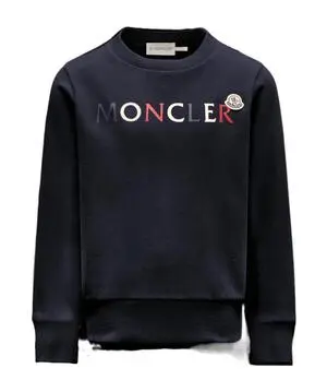 Moncler Teen Logo Crew-neck Sweatshirt - Midnight Blue