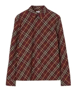 Burberry Classic Fit Check Cotton Shirt - Vineyard Red