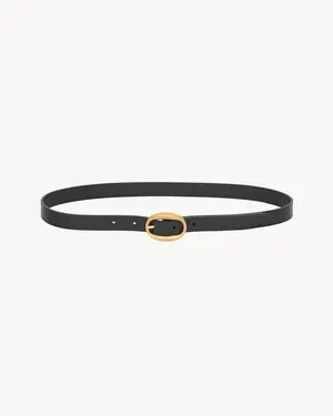 Saint Laurent Oval Buckle Belt In Smooth Leather