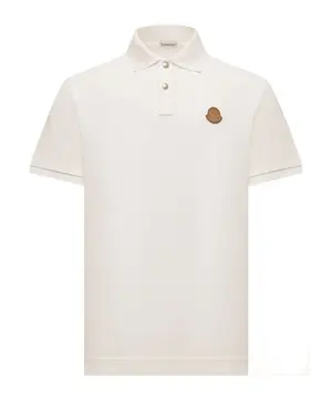 Moncler Logo Patch Cotton Piquet Polo Shirt
