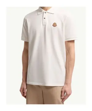 Moncler Logo Patch Cotton Piquet Polo Shirt