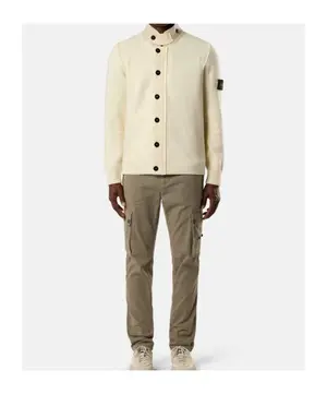 Stone Island High Neck Long Sleeve Knit Cardigan