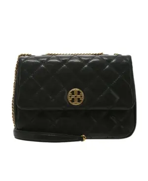 Tory Burch Willa Diamond Quilted Shoulder Bag - Black