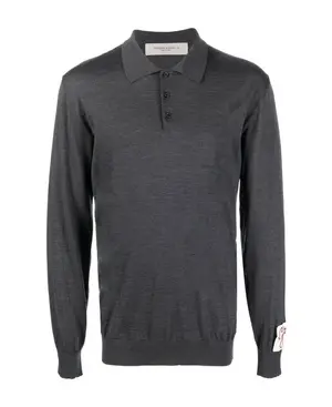 GOLDEN GOOSE Logo Patch Polo Shirt - Black