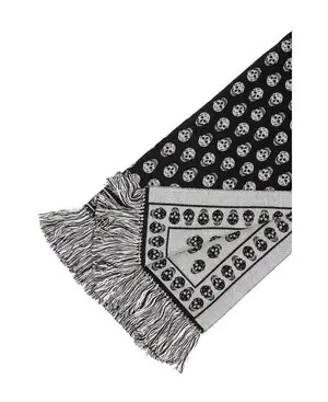 Alexander McQueen Skull Print Fringed Scarf