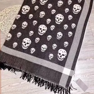 Alexander McQueen Skull Print Fringed Scarf